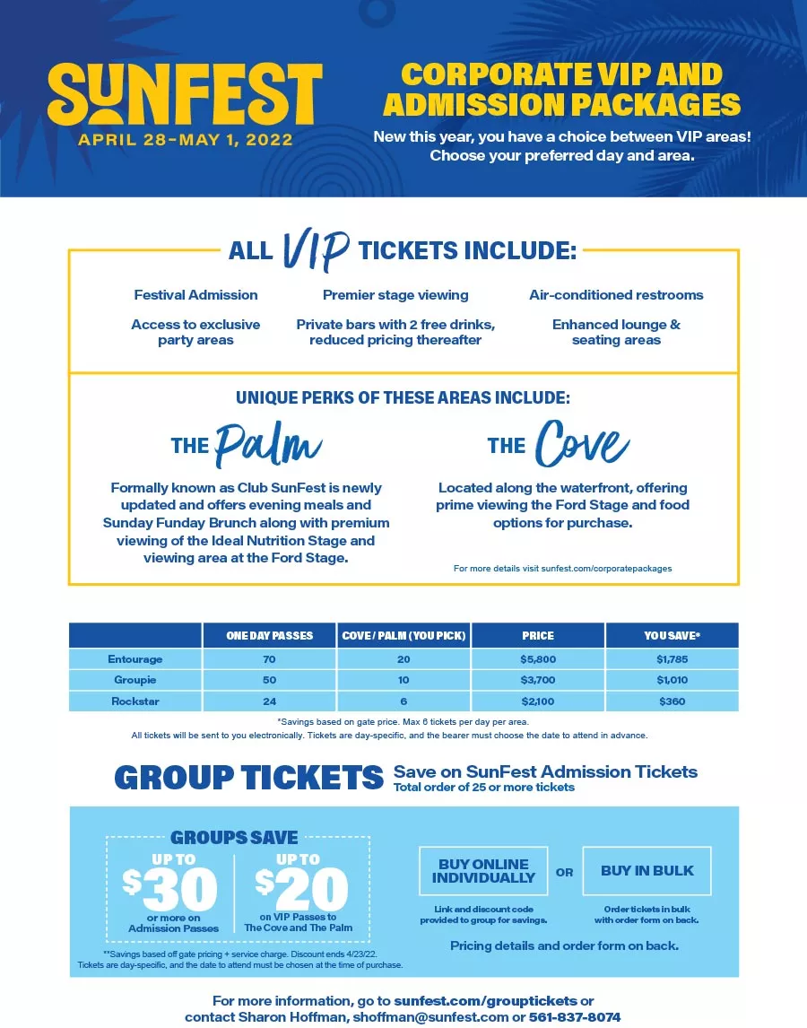 Corporate Packages Order Form - SunFest | Downtown West Palm Beach ...